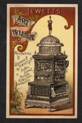 Jewett's Art Treasure stove trade card | eBay