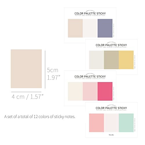 Color Palette Sticky Set 4p - Self-Adhesive Memo Pad 30 Sheets Solid ...