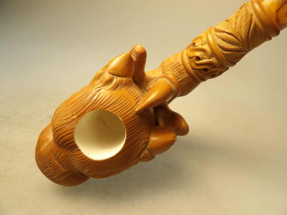 New S. Cosgun Large Dragon Claw Lions Head Turkish Block Meerschaum ...