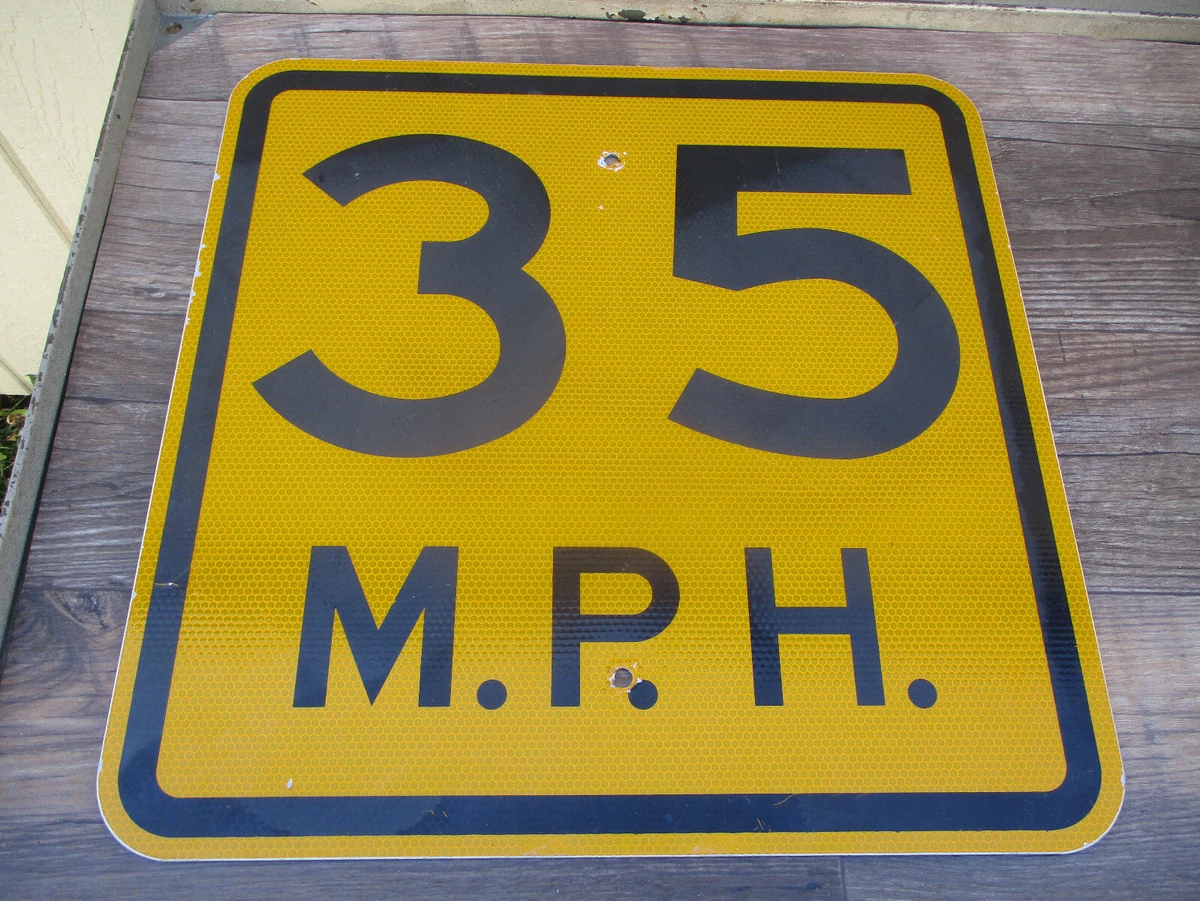 Speed Limit 35 Road Sign
