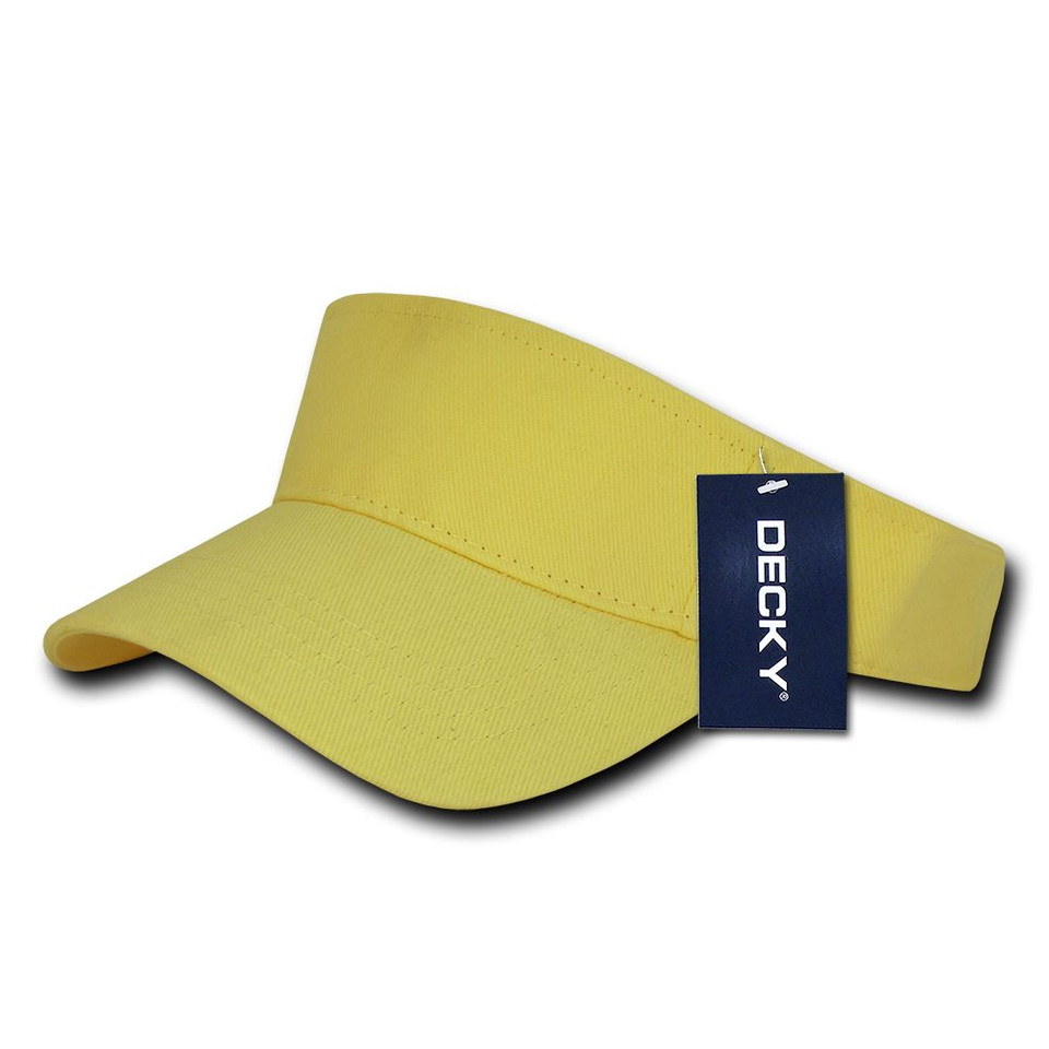 Light Yellow Brushed Cotton Golf Tennis Plain Blank Adjustable Sun ...