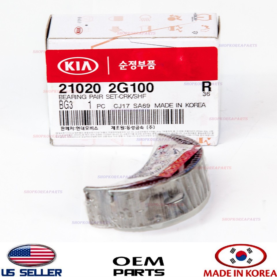 Crankshaft Main Bearing Pair OEM Various Hyundai Kia 2.0L 2.4L See ...