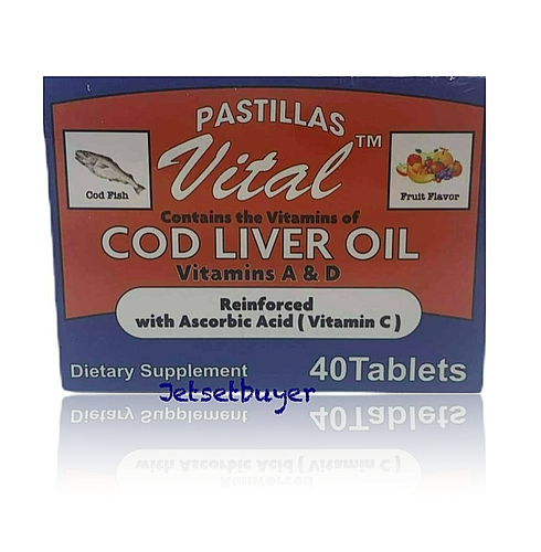 Buy Pastillas Vital Cod Liver Oil Vitamin C, A, D plus Zinc 40 tabs ...