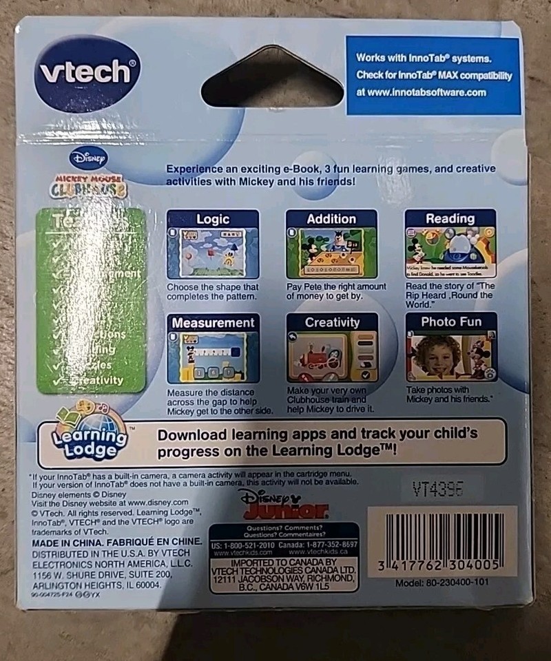 VTech InnoTab Software, Disney's Mickey Mouse Clubhouse NIB new in box ...