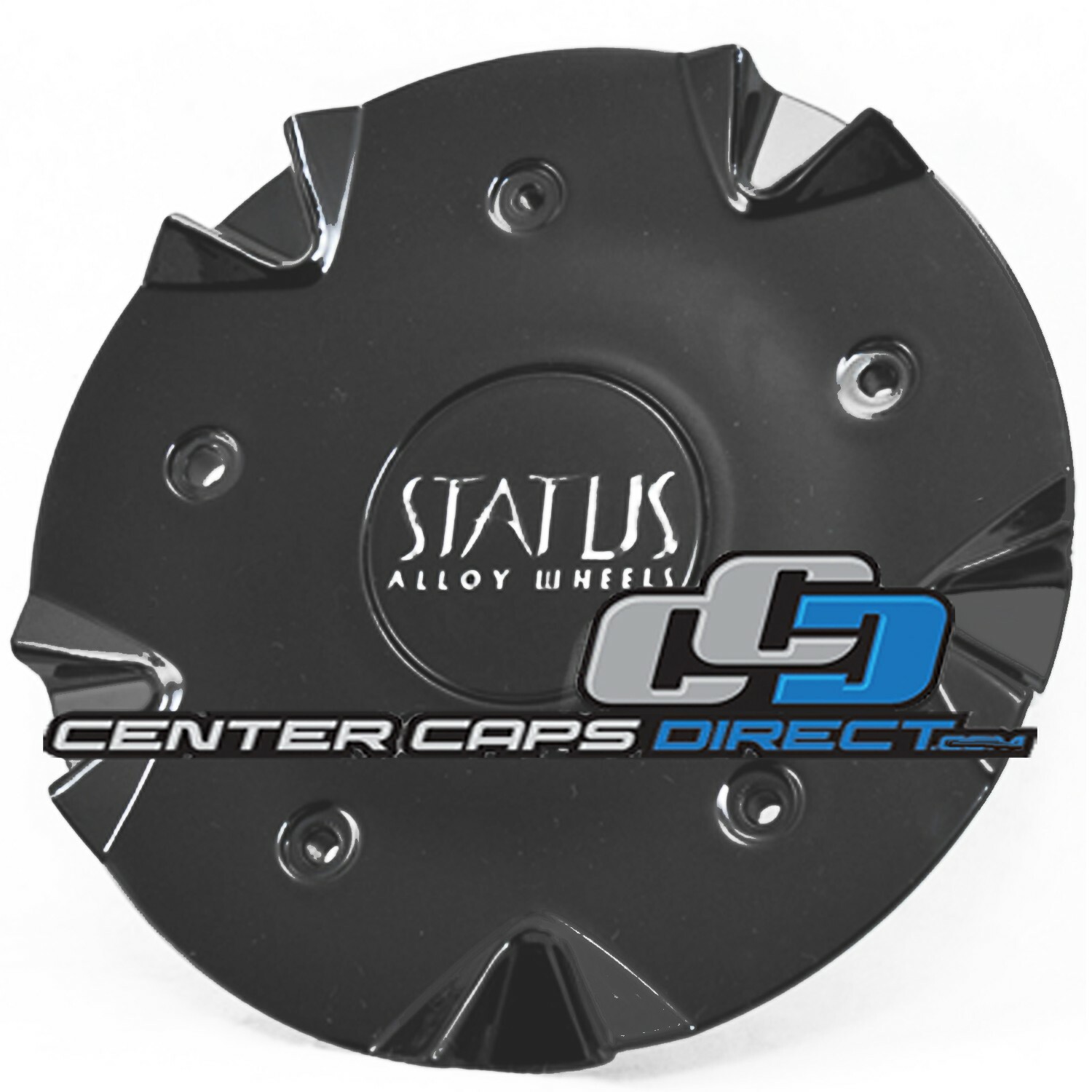 🏁C515301CAP-S802 C-S802-C STATUS WHEELS RIMS CENTER CAP GLOSS BLACK w ...