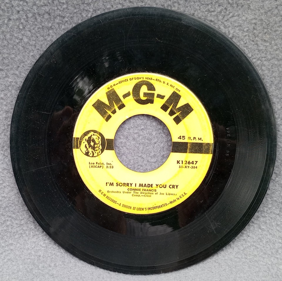 Connie Francis: Lock Up Your Heart / I'm Sorry I Made You Cry - 7" 45 ...