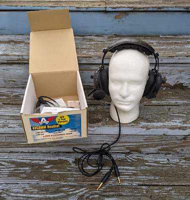 AVCOMM AC747 Aviation Headset Mic w/ Box & Accessories Pilot Gear ...