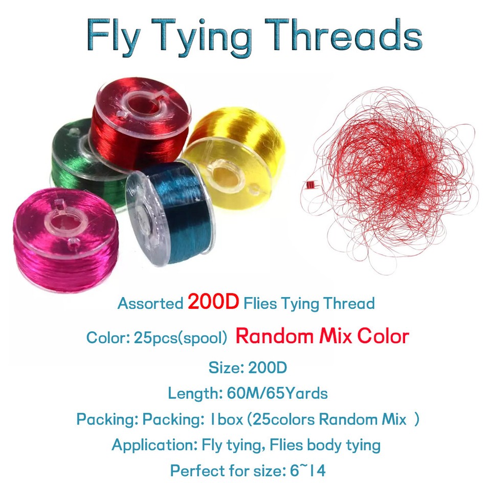 Fly Tying Thread, 200D Light Color Scheme Fly Tying Wire Materials Kits ...