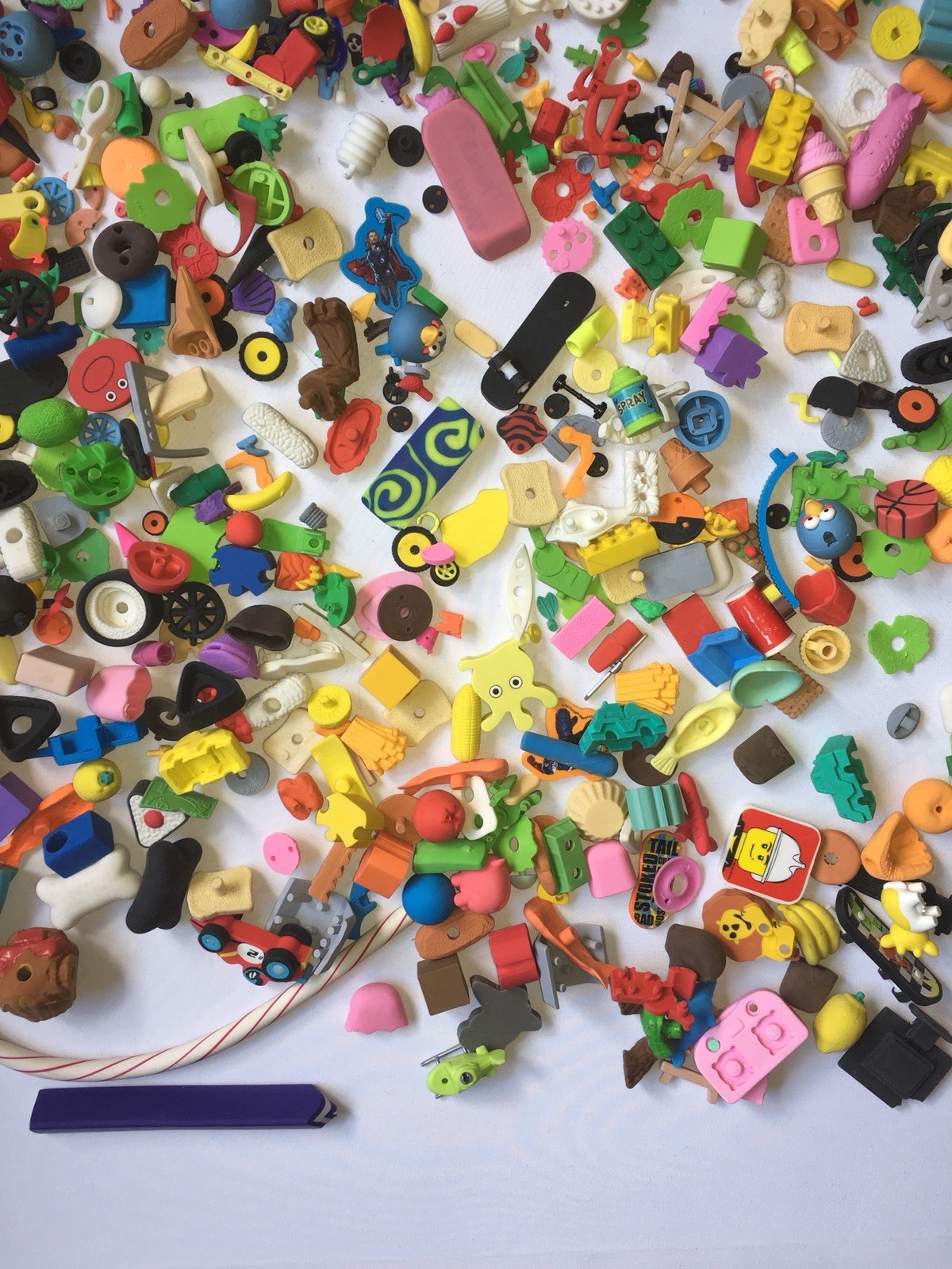 Vintage to Now 6lbs Mixed Lot of Erasers Kids Some Buildable Erasers ...