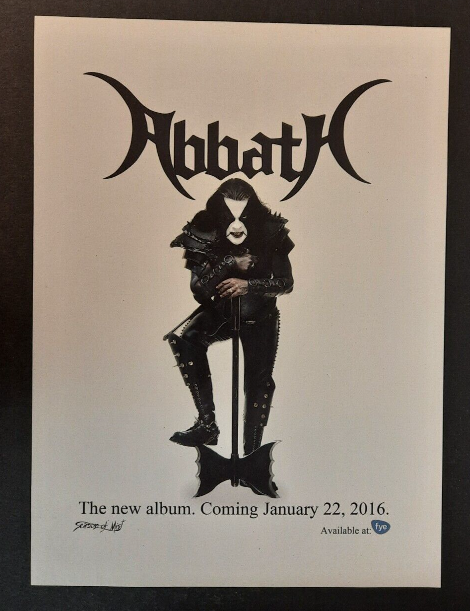 ABBATH "Abbath" Debut Album Immortal black metal ~ Magazine Print/Promo ...