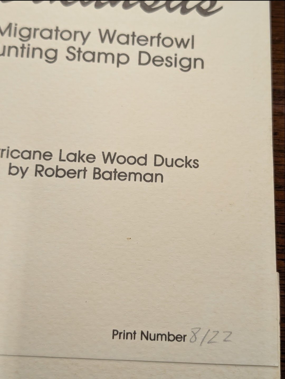 1987 Robert Bateman Limited Ed. Signed Arkansas Wood Duck Stamp Print ...