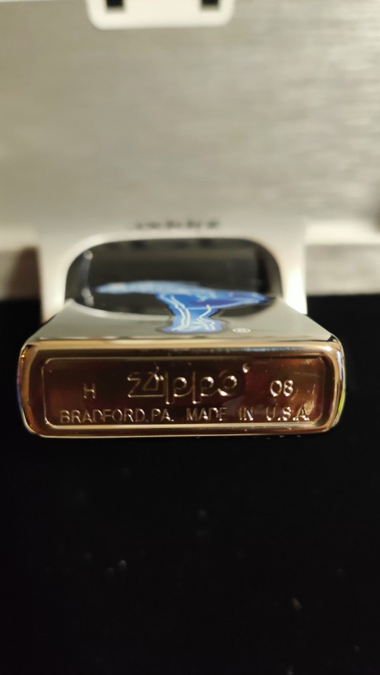 ZIPPO 2008 Windy Girl Lighter. High Polished Chrome/Blue Windy. Mint ...