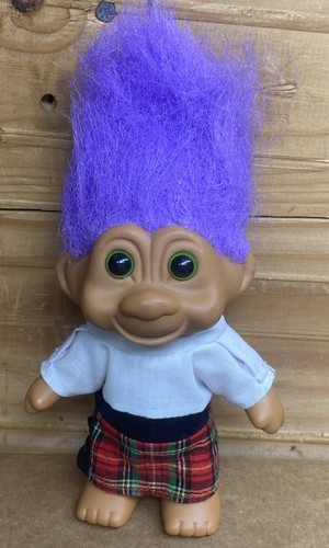 Vintage Troll Doll Scottish Kilt Outfit 1991 Purple Hair Trolls Around ...