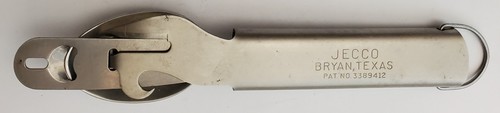 JECCO BRYAN TEXAS ADVERTISING FLAT TOP CAN OPENER COMBO CAP LIFTER ALE ...