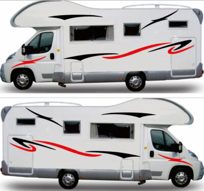 New Caravan Travel Trailer Camper Van Stripes Graphics Kit Decals Car ...