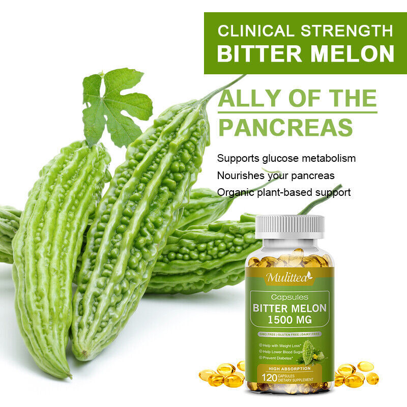 Organic Bitter Melon Extract Capsules - 120 Pills - Blood Sugar Support ...