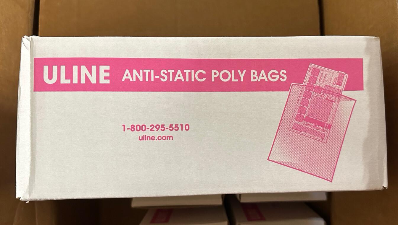 (4000) Anti-Static Poly Bags Uline Pink 2 Mil For Electronics, 6" x 8 ...