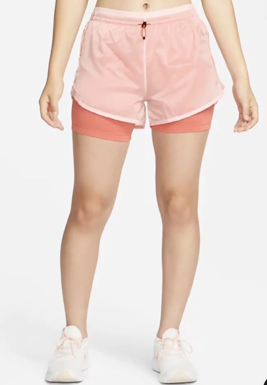 Women's LARGE Nike Icon Clash Tempo Luxe 2-in-1 Mid-Rise Pink Running ...