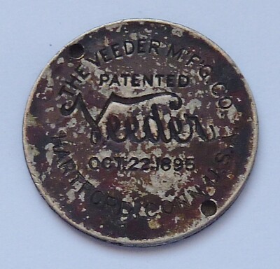 1895 ~ THE VEEDER MFG ~ HARTFORD CONN ~ COUNTING MACHINE PLUG ~ TC ...