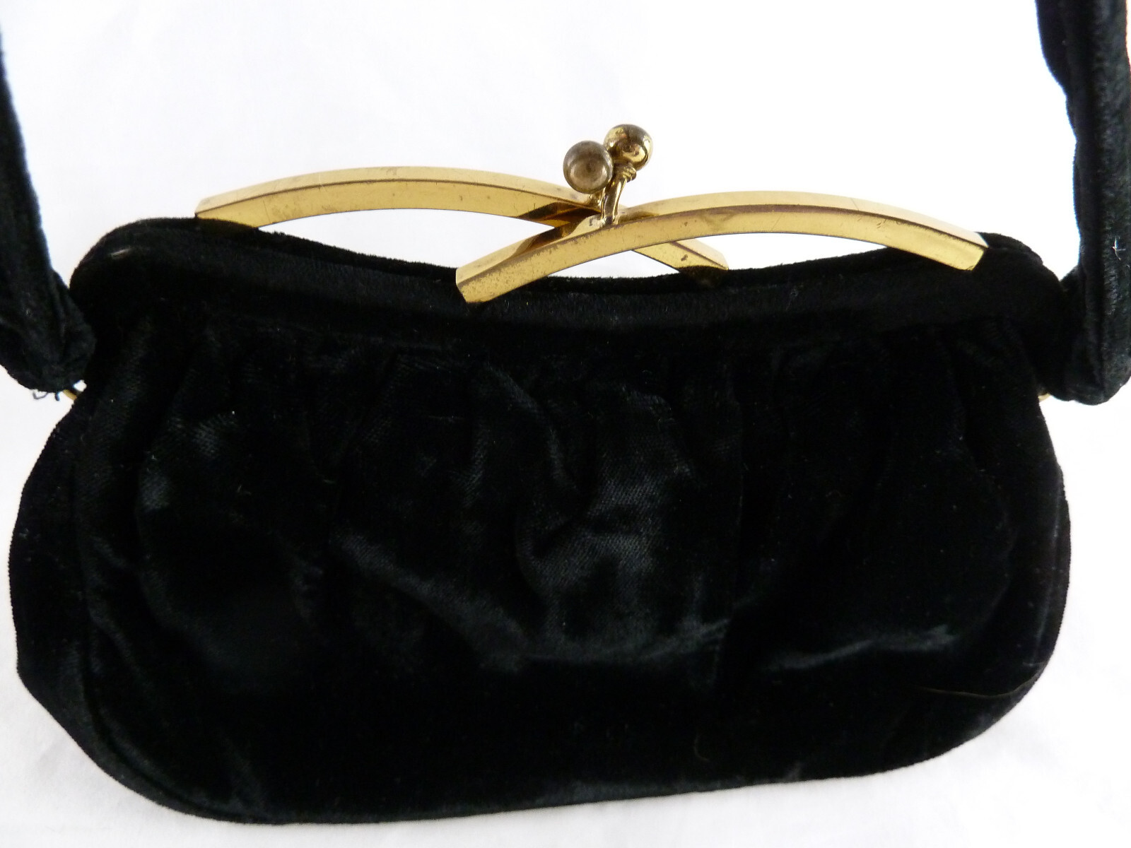 Vintage Garay Handbag Evening bag 1940's-50's Black Rayon Velvet Purse ...