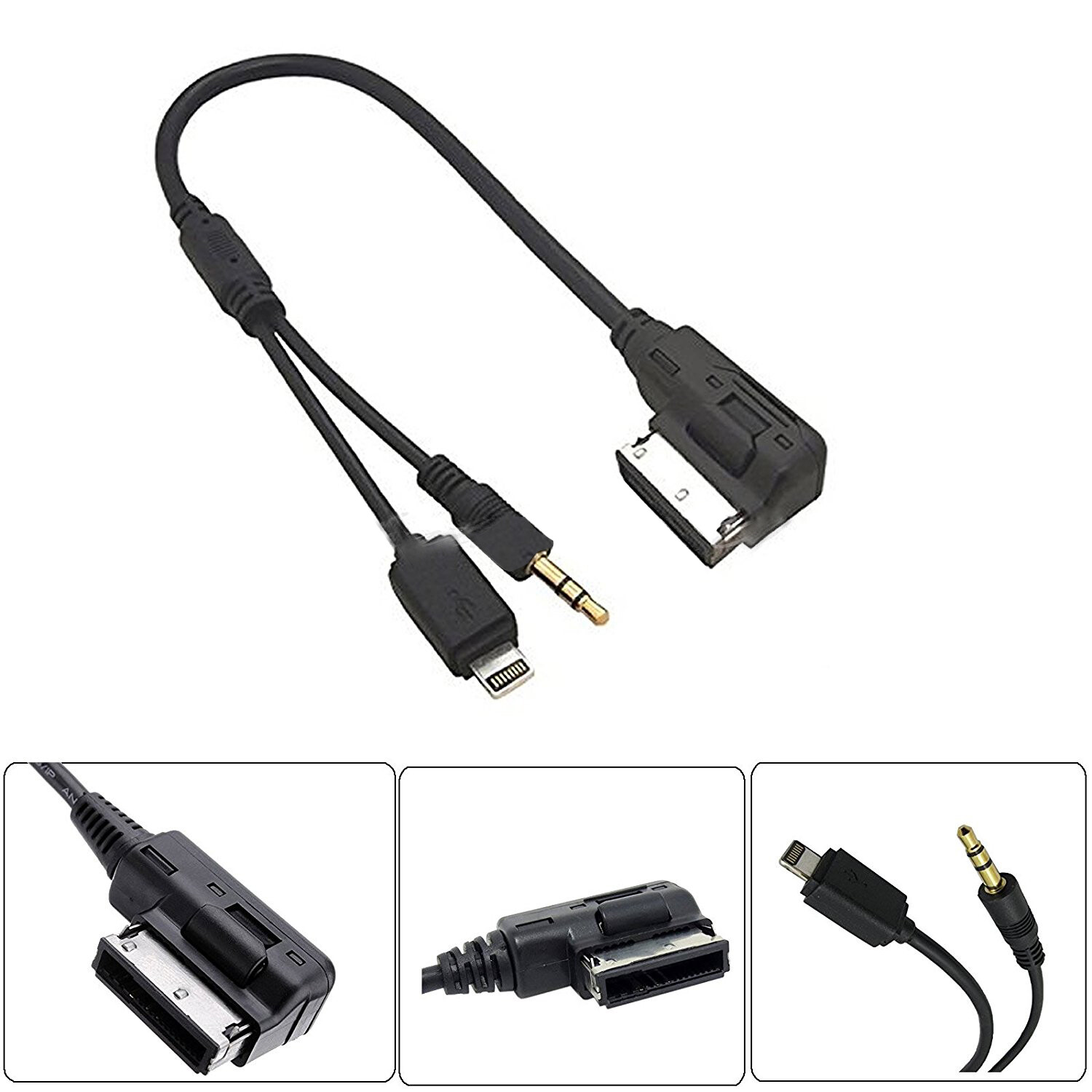 3.5MM Music Interface Adaptor AMI Cable USB AUX Cord For Audi A3 A4 ...