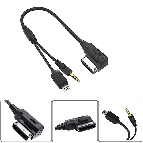 US For AUX Audio Cable Adapter For Audi VW AMI MDI MMI Music Interfac ...