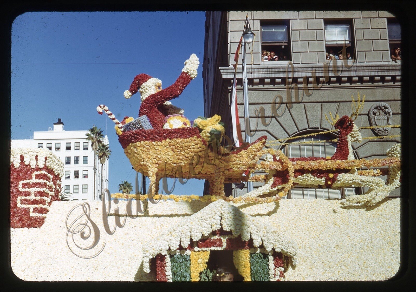 Pasadena Rose Parade Float Santa Claus 35mm Slide 1950s Red Border ...