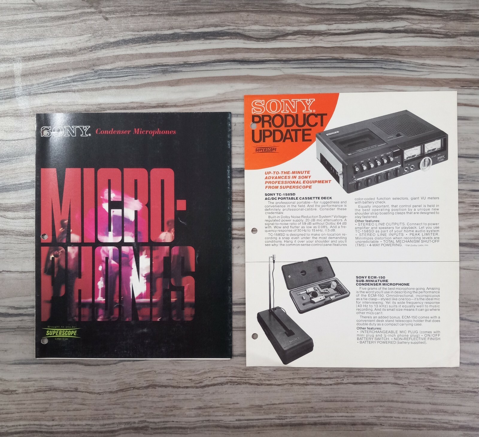 Lot of 2 1970's Sony Brochure Condenser Microphone & Cassette Deck | eBay