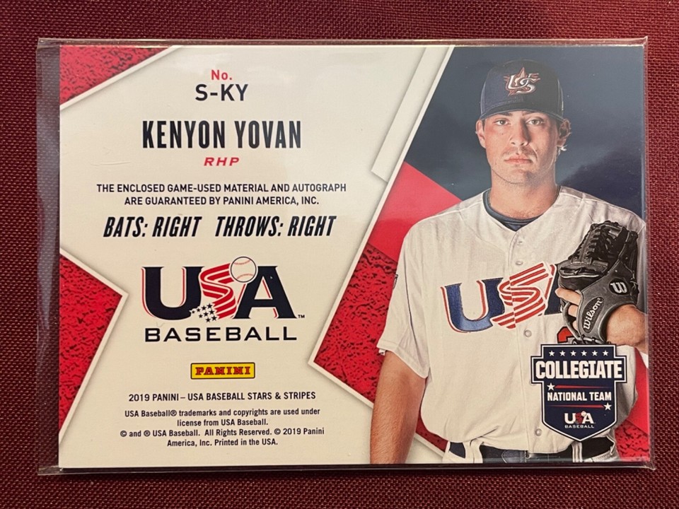 2019 Panini Stars and Stripes Relic Auto Signatures /299 Kenyon Yovan ...