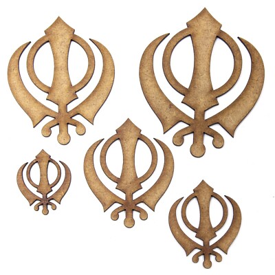 Sikh Symbol Craft Shape, Various Sizes, 2mm MDF Wood. Religion, Khanda ...