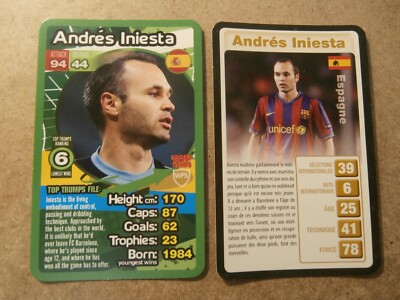 INIESTA (FC BARCELONA), 2 TRADING FOOTBALL ROOKIE CARDS, COLLECTOR ...