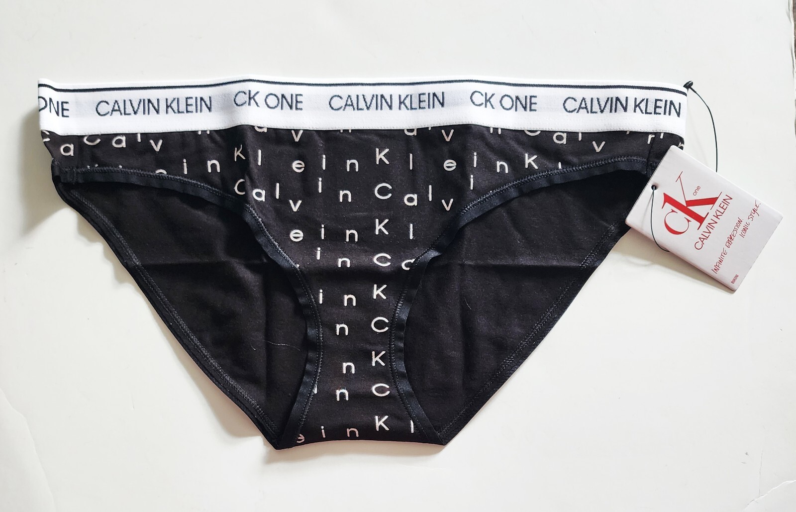 Calvin Klein Ck One Cotton Bikini Panty Logo Black Qf5735 Sz L Nwt Ebay