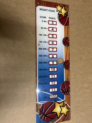 Baytek Basket Fever Fireball Ticket Redemption Arcade Game Marquee | eBay