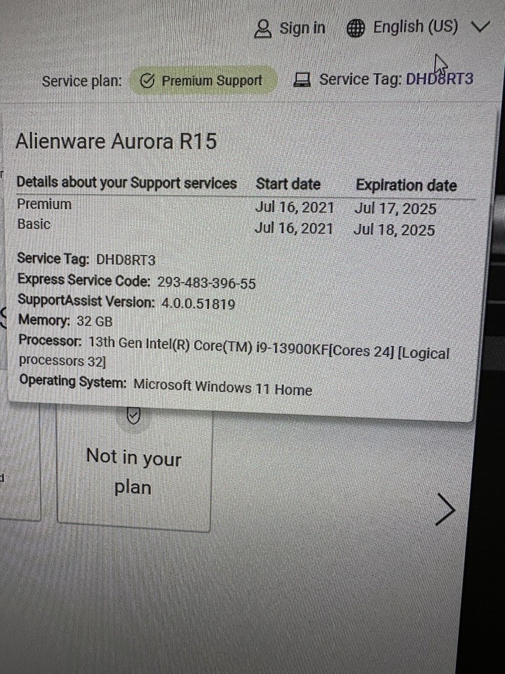 Dell Alienware Aurora R15 Desktop Core i9 prebuilt 32GB RAM 1000GB SSD ...
