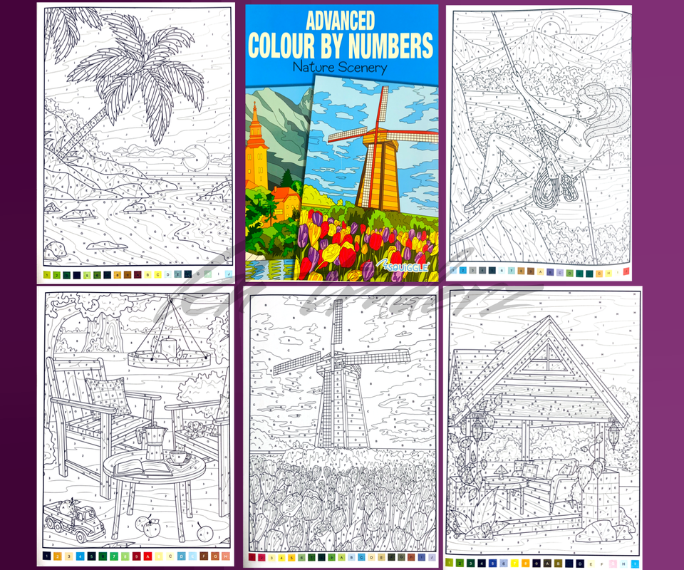 A4 Advanced Adult Colouring Book Books Colour By Numbers Colouring Book ...