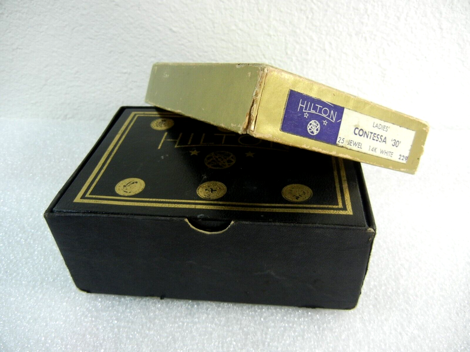 Vintage HILTON Contessa 25 Jewel 14K Gold Ladies Watch Original ...