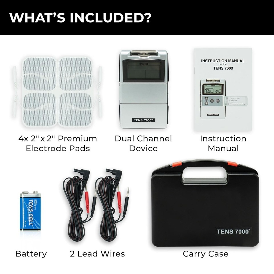 TENS 7000 Digital TENS Unit With Accessories - TENS Unit Muscle ...