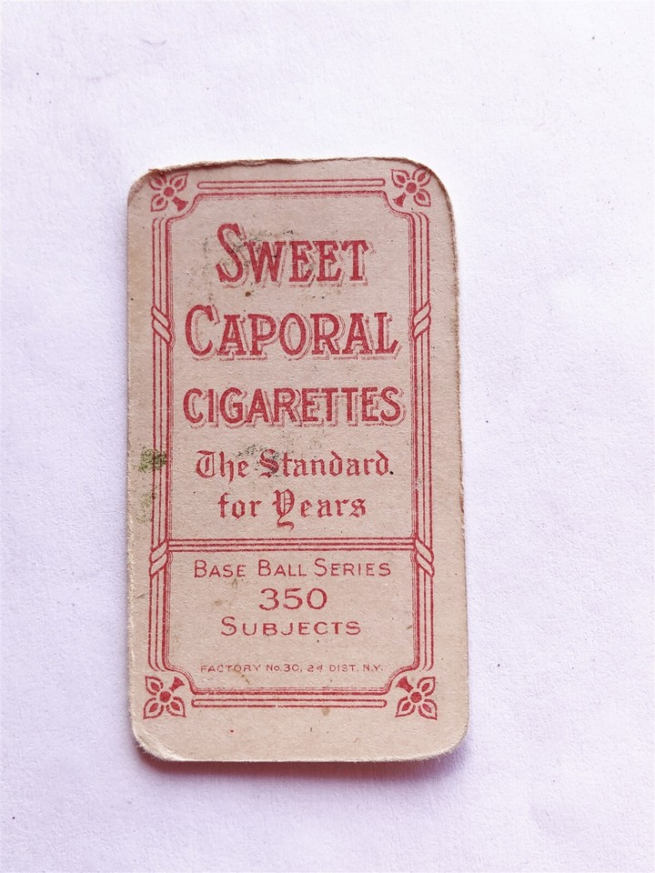 1909-11 T-206 SWEET CAPORAL CIGARETTES BASEBALL CARD JENNINGS LOT #J73 ...