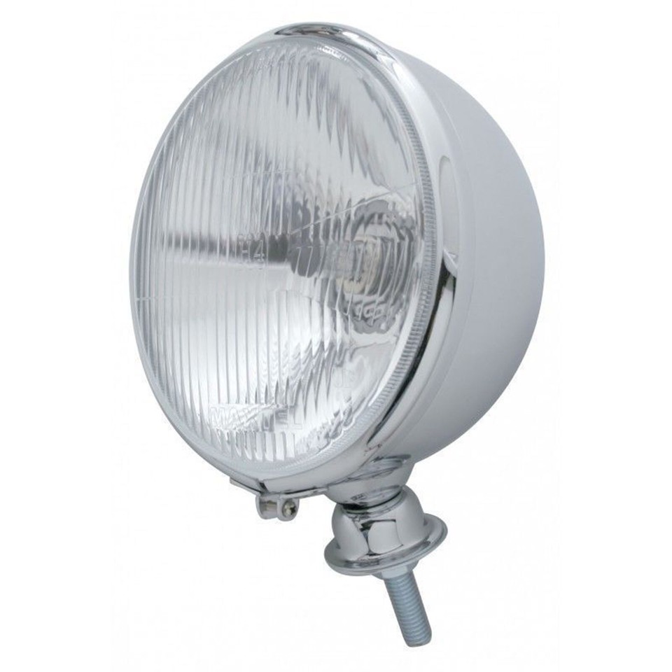 Hot Rod Chrome King Bee 7" H4 Halogen Headlight Headlamp Light Set Rat ...