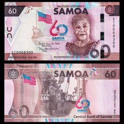 NEW SAMOA: 60 Tala Banknote 2024 P-New Commemorative Series | eBay
