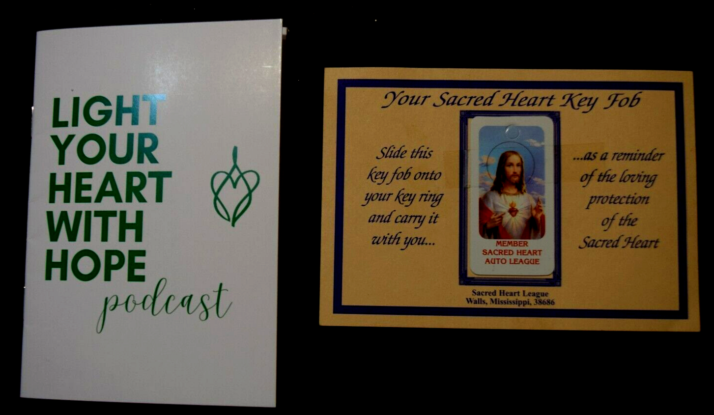 "LIGHT YOUR HEART with HOPE" Booklet (3.5" x 5.0") and Sacred Heart Key ...