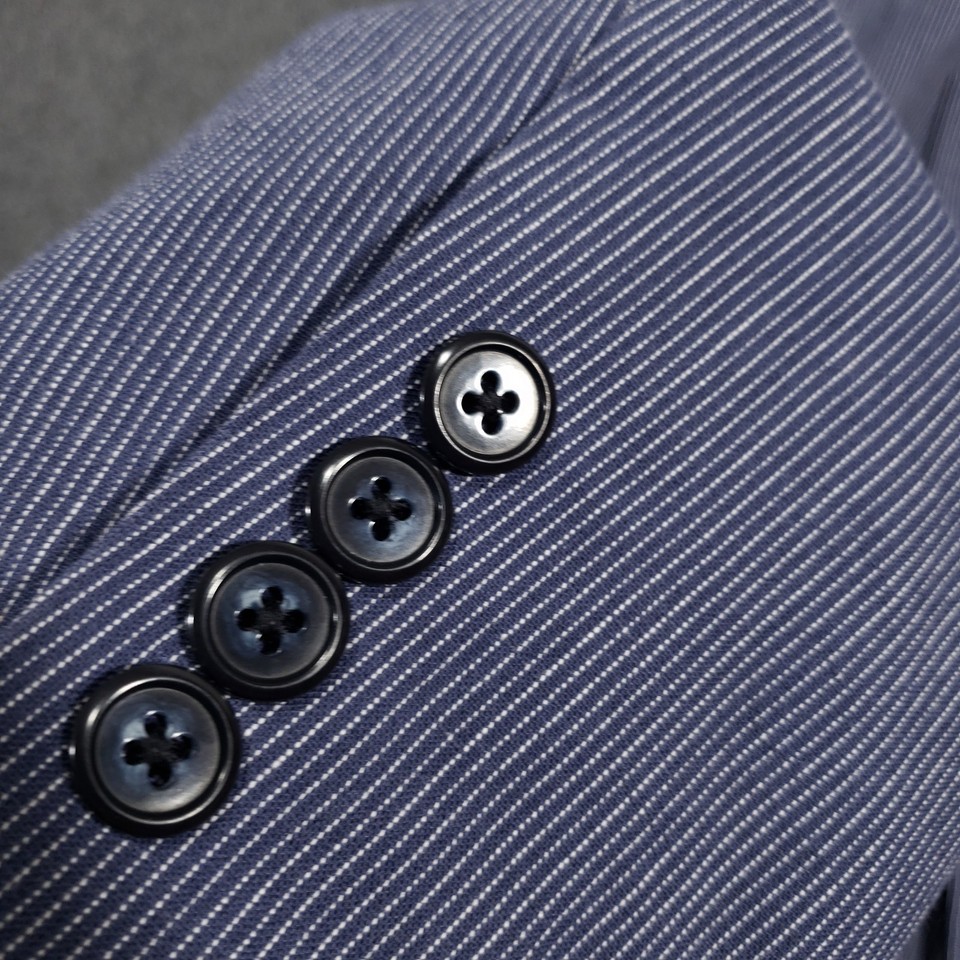 J. Crew Ludlow Blazer Men 40R Blue Somelos Fabric Unstructured Cotton ...