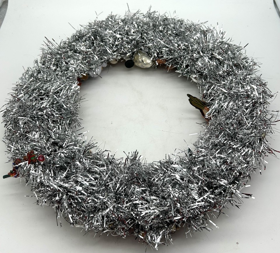 Vintage Kitschy Ornament Wreath 14” Wooden Spun Cotton More | eBay