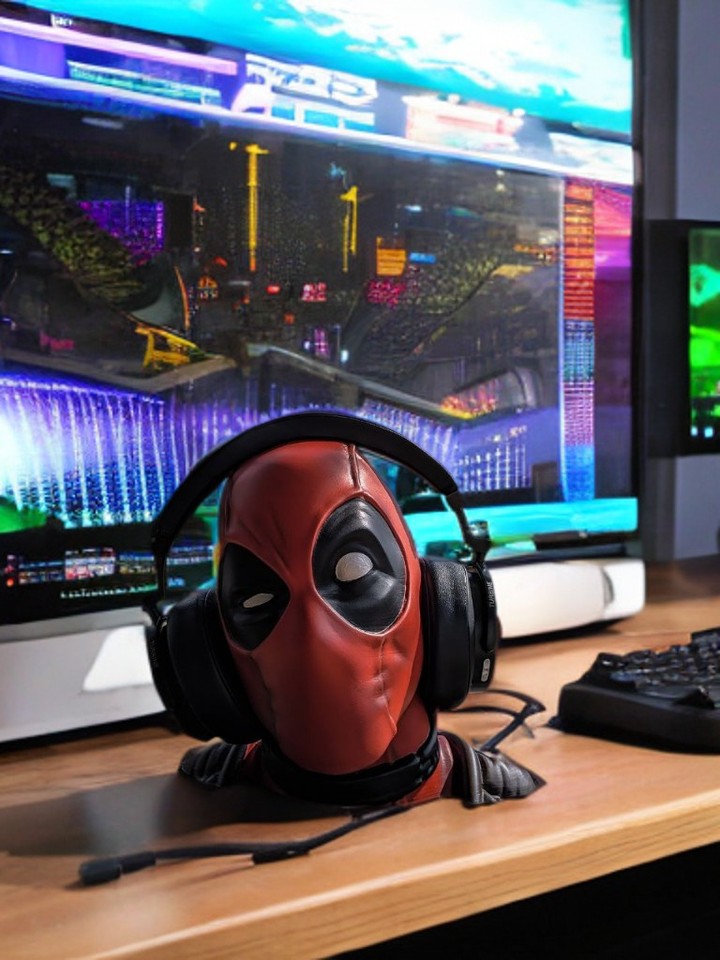 Deadpool Head Headphones Stand | Unique 3D Printed Headset Holder ...
