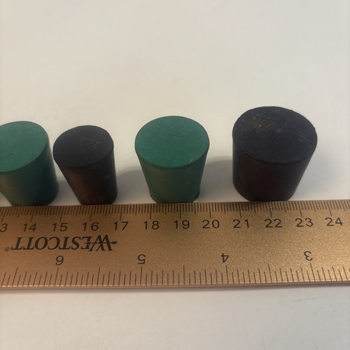 Lot of 8 Solid Rubber Stoppers Bungs Assorted Sizes # 1, 3, 5 Premium ...
