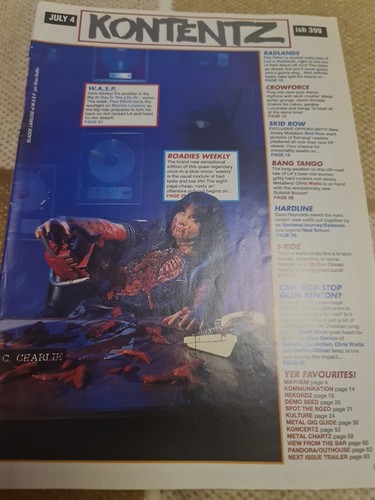 Vintage LEMMY MOTORHEAD BLACKIE LAWLESS WASP A4 POSTER KERRANG MAGAZINE ...