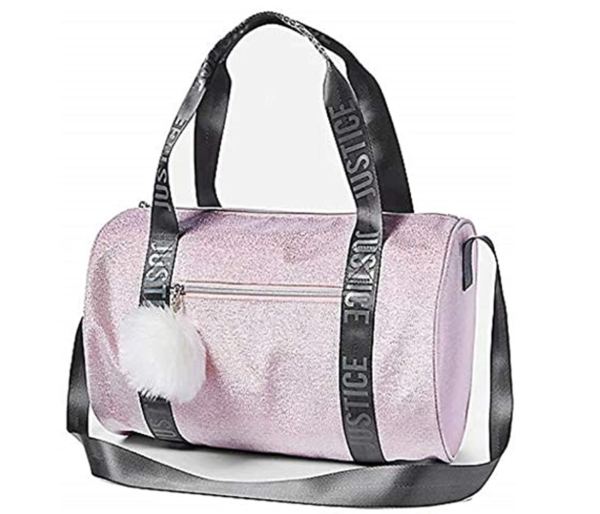 Justice Shimmer Logo Pink Duffel Bag | eBay