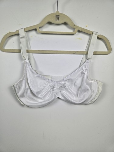 Bali Full Figure Underwire Bra Women Size 38C White Shiny Satin ...