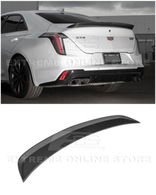 For 20-Up Cadillac CT4 | CT4-V Blackwing Style CARBON FIBER Rear Wing ...