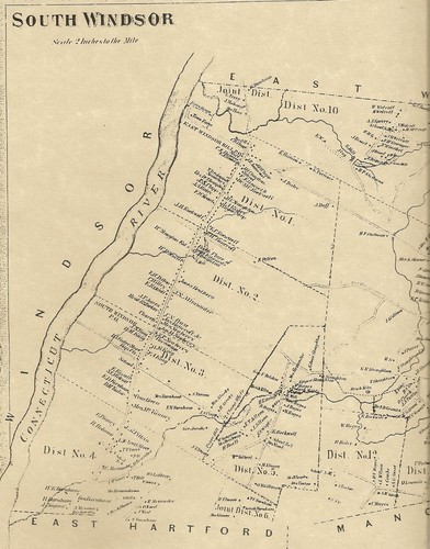 South Windsor Podunk River CT 1869 Maps with Homeowners Names Shown | eBay